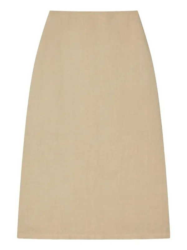 VIR VITA Philippine Maxi Linen Skirt - Beige