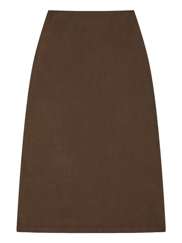 VIR VITA Philippine Maxi Linen Skirt - Chestnut