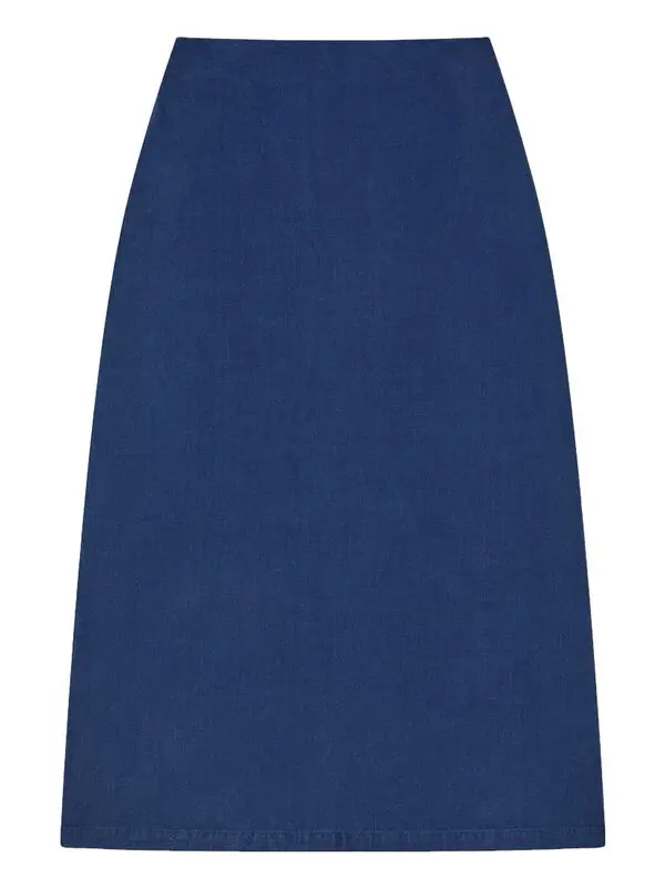 VIR VITA Philippine Maxi Linen Skirt - Navy