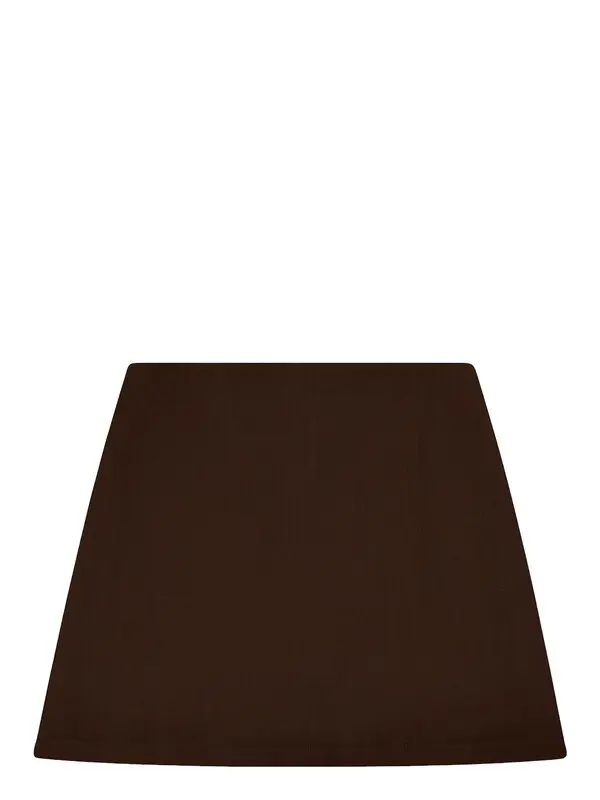 VIR VITA Ines Linen Mini Skirt - Chestnut