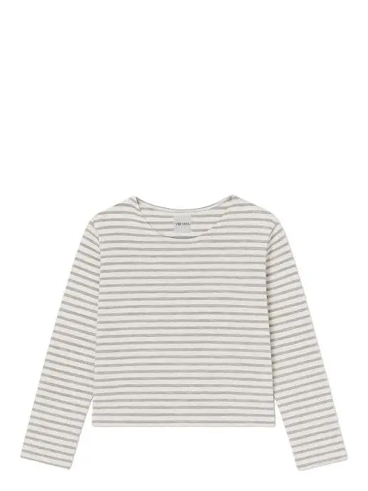 VIR VITA Camille Striped Top - Classic Heather Stripe