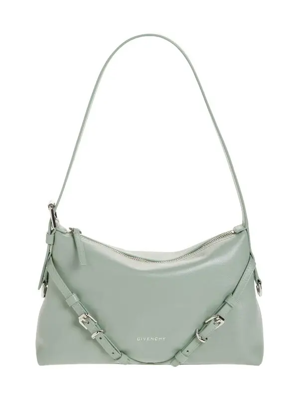 Givenchy Mini Voyou Leather Shoulder Bag - 325-greyish Green