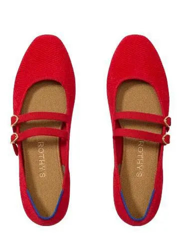 Rothy's Double Buckle Mary Jane - Revelvet Red Crisp