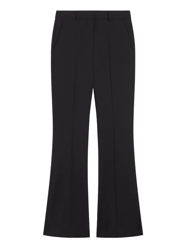 Max Mara Slim Flared Wool Knit Trousers - Black