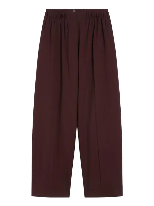 Max Mara Wide-fit Stretch Wool Trousers - Wine-coloured