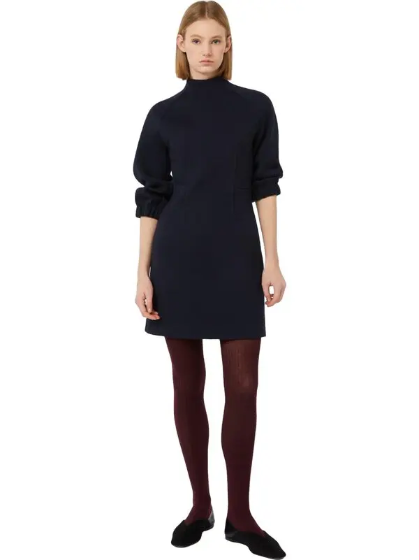 Max Mara Double-faced Wool And Cotton Jersey Dress - Ultramarine