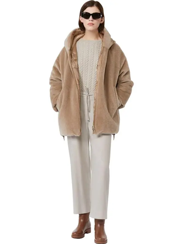 Max Mara Reversible Alpaca And Wool Padded Jacket - Beige