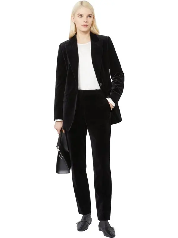 Max Mara Slim-fit Velvet Trousers - Black