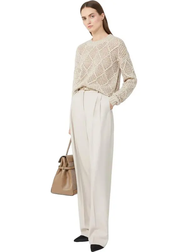 Max Mara Wool And Cashmere Sequined Sweater - Beige