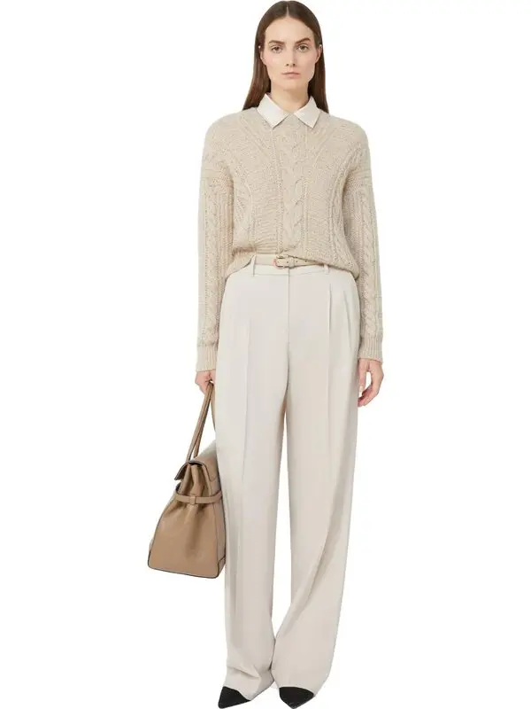 Max Mara Alpaca Blend Boxy Sweater - Beige