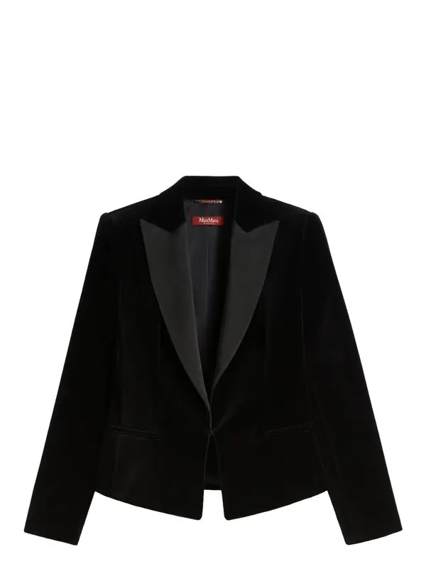 Max Mara Velvet Tuxedo Cropped Jacket - Black