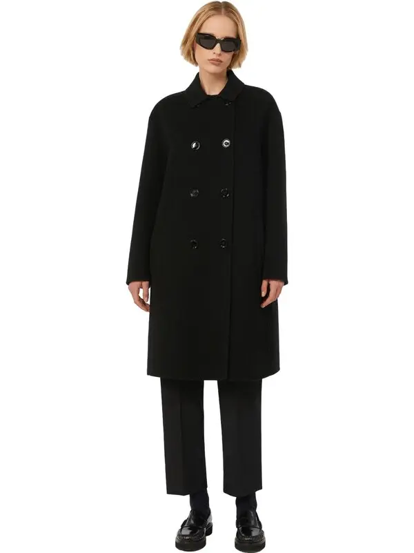 Max Mara Double-sided Wool Coat - Black