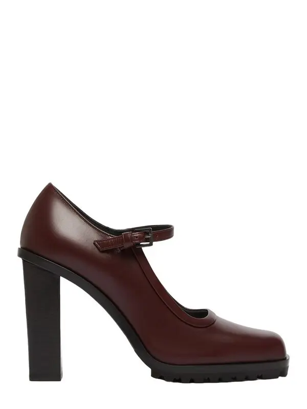 Max Mara Leather Mary Janes - Bordeaux