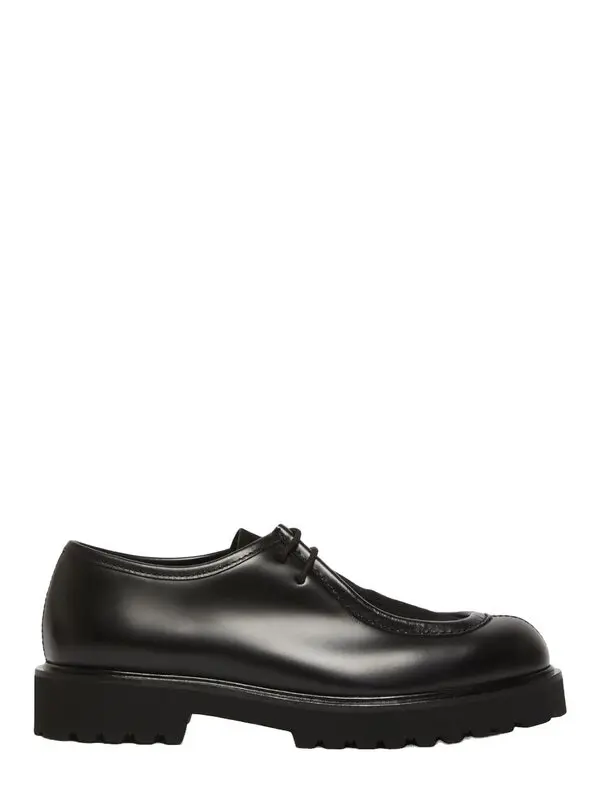 Max Mara Leather And Suede Lace-up Shoes - Black