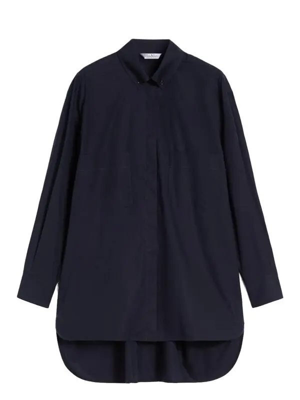 Max Mara Asymmetrical Cotton Shirt - Ultramarine