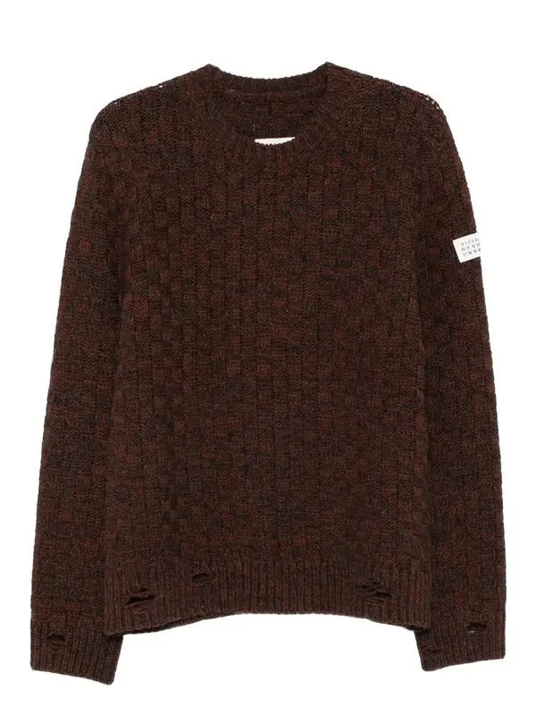 MAISON MARGIELA Crewneck Wool Sweater - Brown