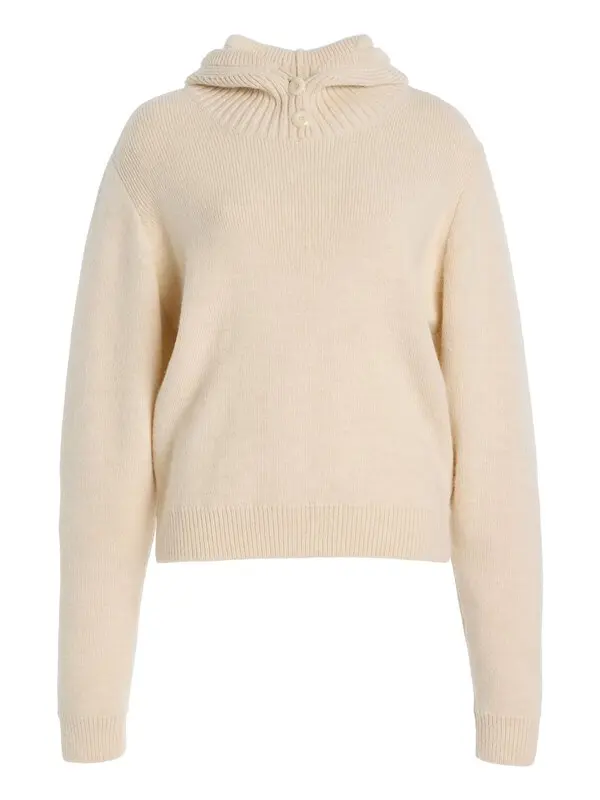 LEMAIRE Hooded Knit Pullover - Ivory