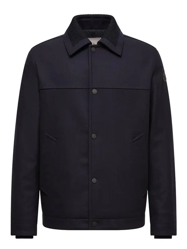 Moncler Emilion Wool Blend Shirt Jacket - Blue