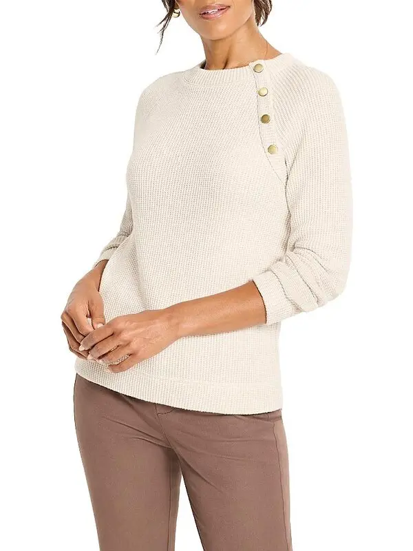 NIC+ZOE Soft Thermal Pullover Top - Sugar Cookie