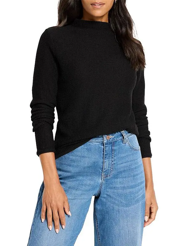 NIC+ZOE Pixel Knit Pullover Sweater - Black Onyx