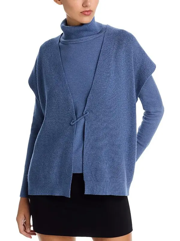 SIONI Turtleneck And Vest Set - Heather Denim
