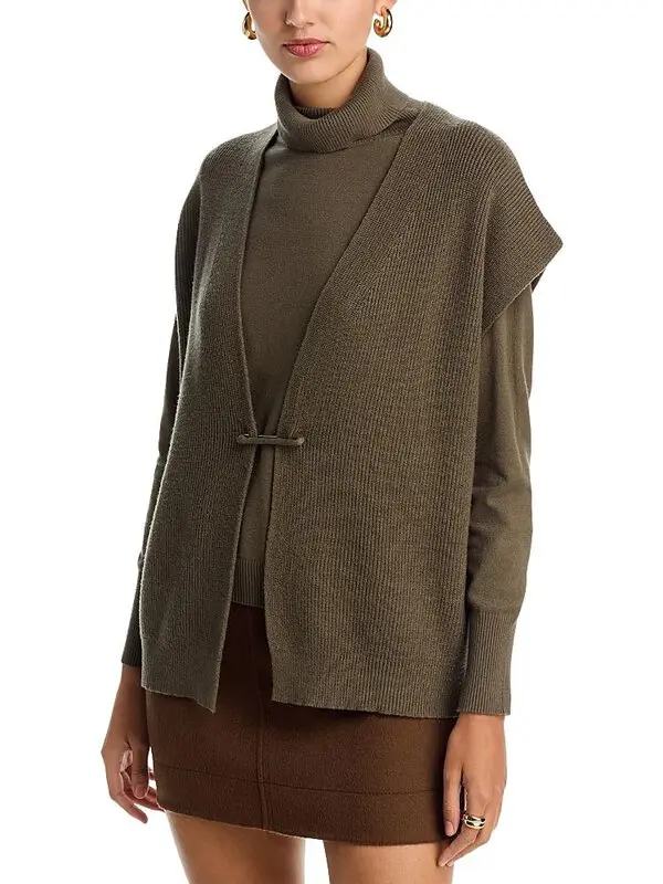 SIONI Turtleneck And Vest Set - Heather Lichen Green