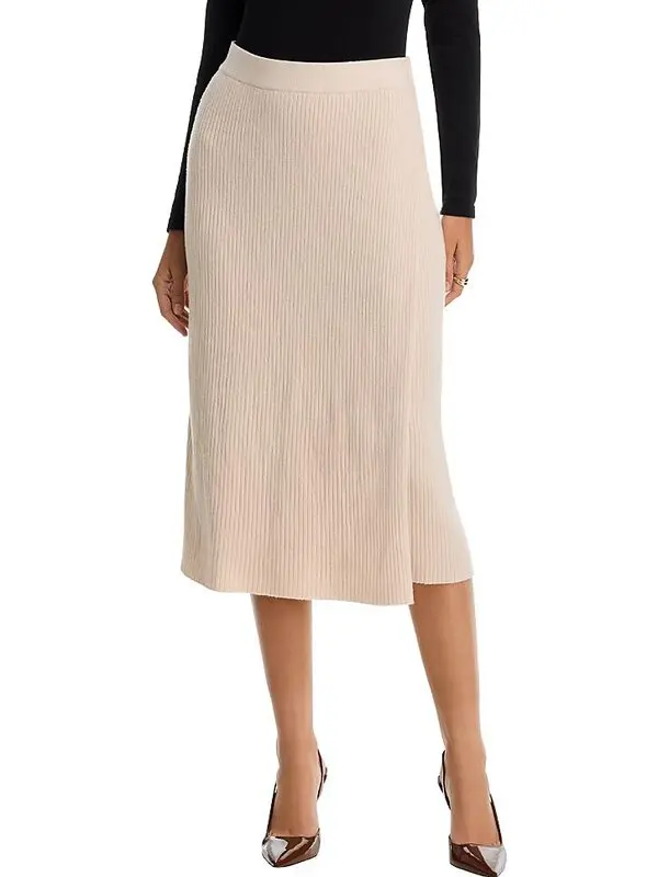 SIONI Faux Wrap Midi Skirt - Winter White
