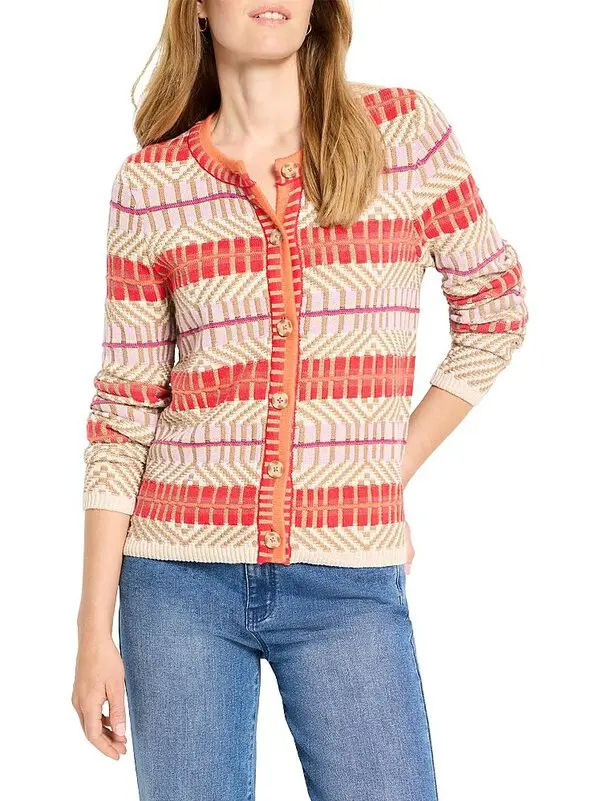 NIC+ZOE Energizer Cardigan - Red Multi