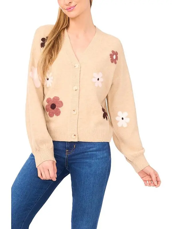 CECE DUPRAZ Floral Cardigan - Sandy Heat
