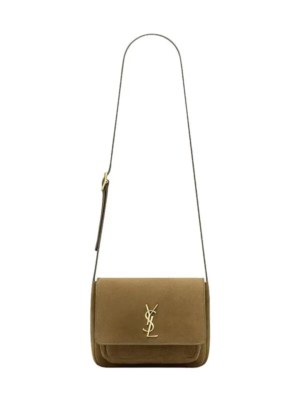 Saint Laurent Niki Satchel Shoulder Bag - Barley Green Suede/gold