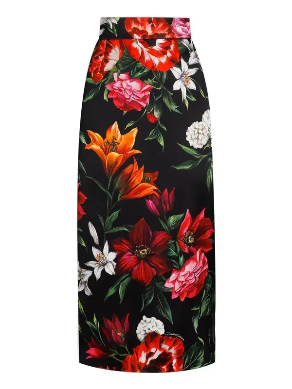 Dolce & Gabbana Floral- Satin Skirt - Print