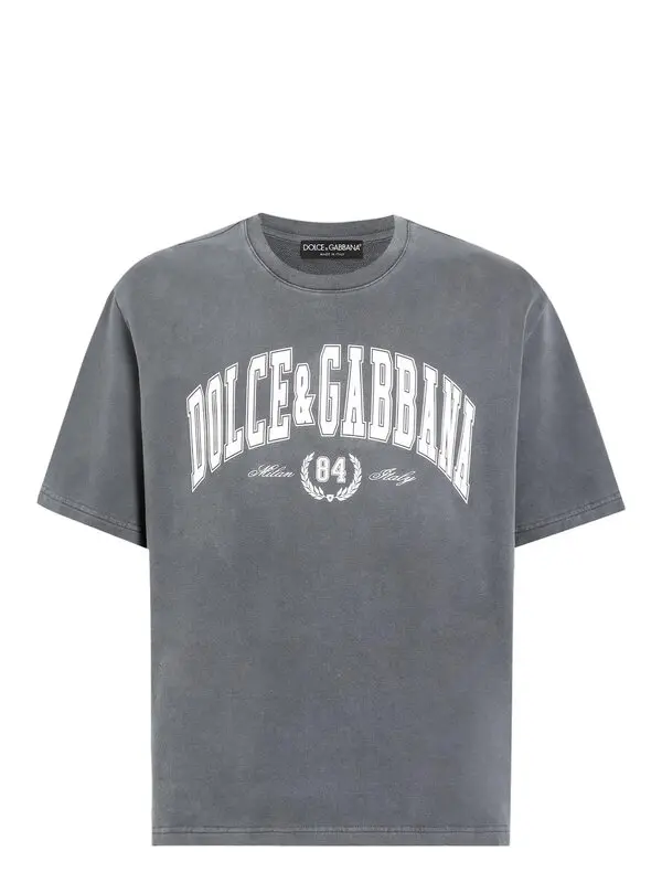 Dolce & Gabbana Cotton T-shirt With Print - Grey