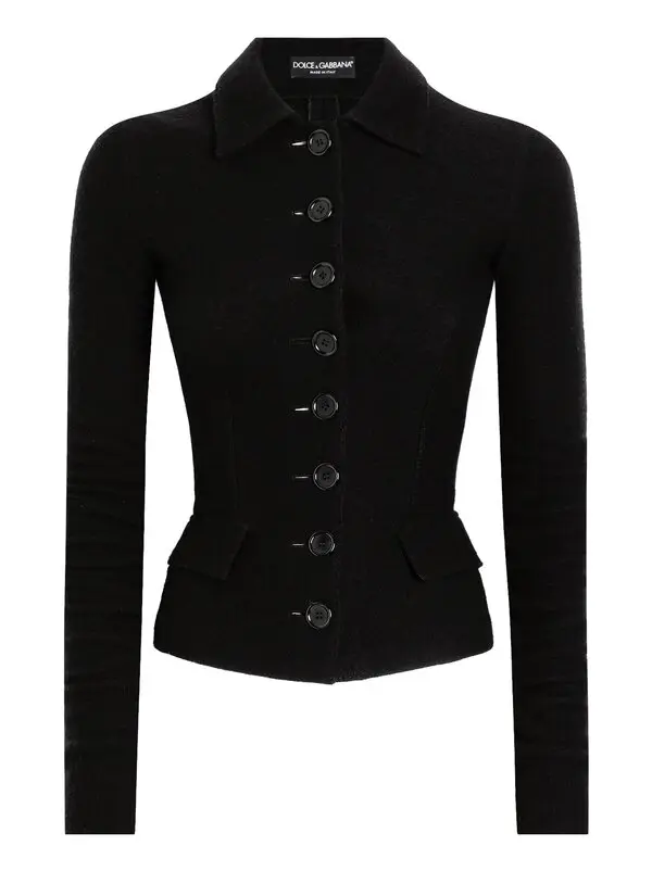 Dolce & Gabbana Single-breasted Wool Cloth Jacket - Black