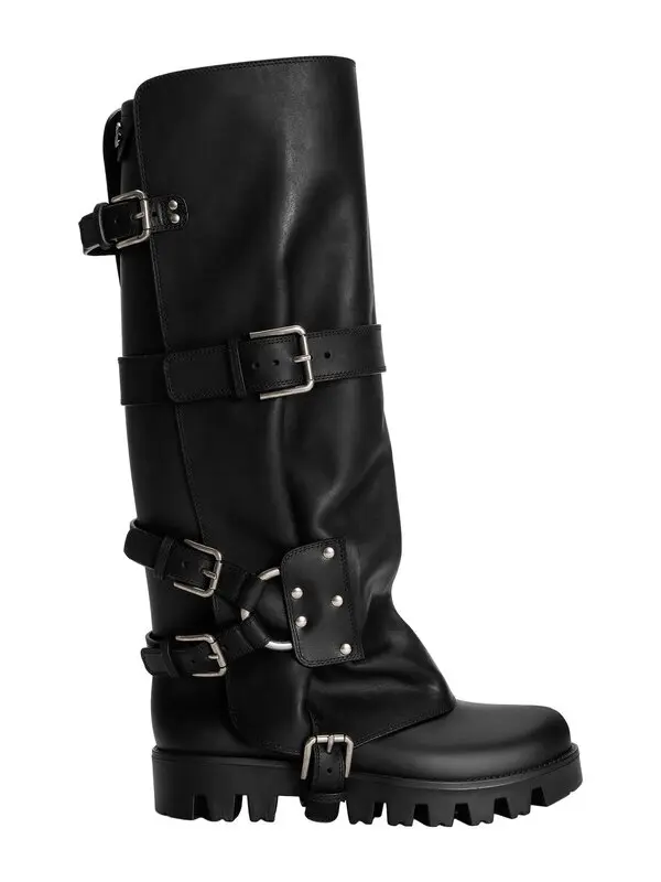 Dolce & Gabbana Boots In Rubber And Calfskin - Black