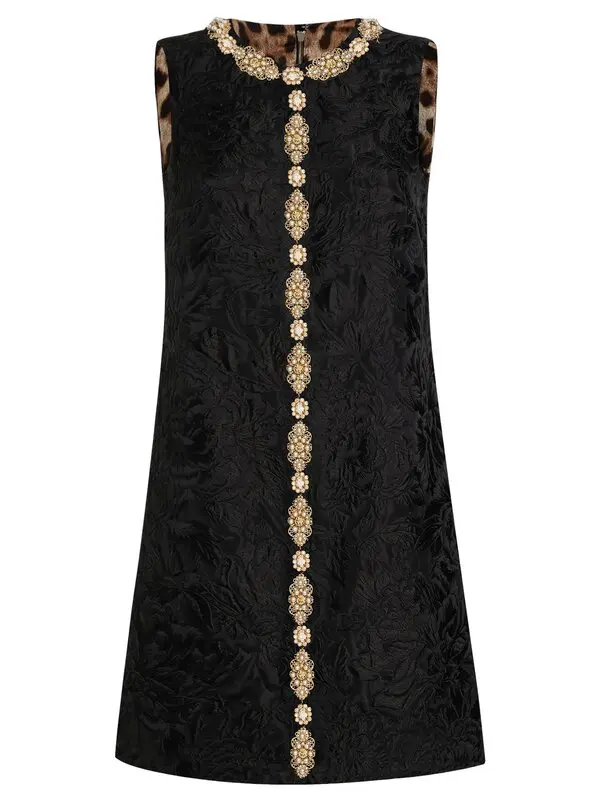 Dolce & Gabbana Brocade A-line Dress - Black