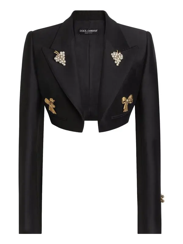 Dolce & Gabbana Single-breasted Faille Jacket - Black