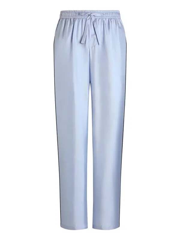 Dolce & Gabbana Straight Leg Silk Twill Trousers - Azure