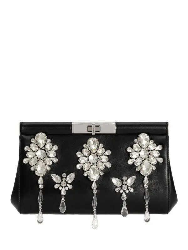 Dolce & Gabbana Marlene Handbag With Crystal Embroidery - Black