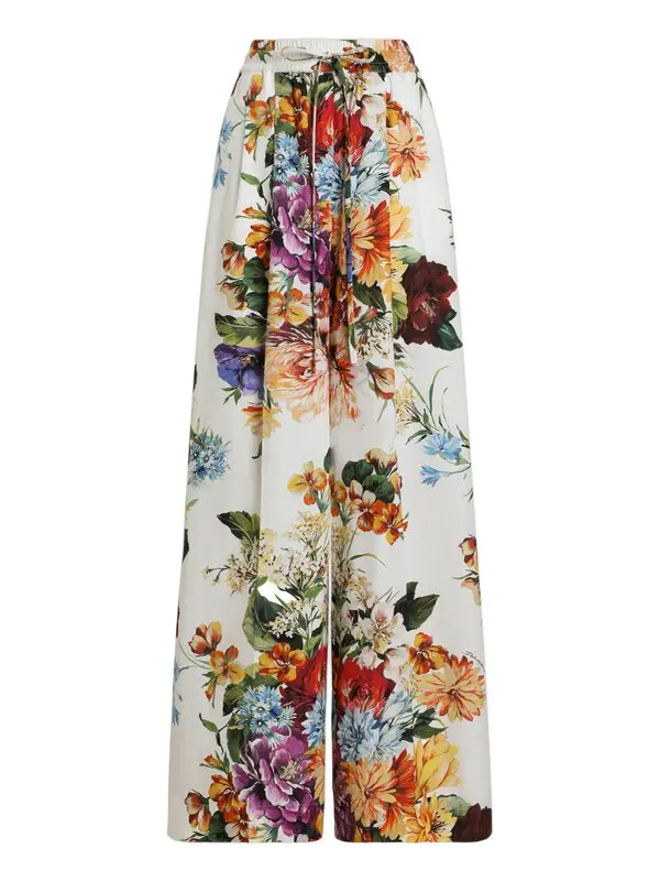 Dolce & Gabbana Flower Bouquet Poplin Trousers - Print