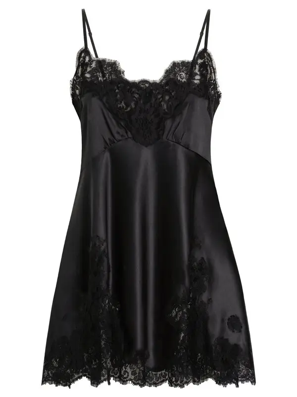 Dolce & Gabbana Stretch Satin Loose Fit Dress - Black
