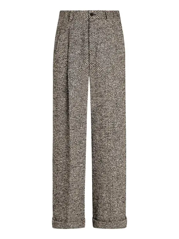 Dolce & Gabbana Wool Blend Dotted Trousers - Multicolor