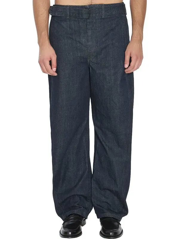 LEMAIRE Twisted Belted Denim Pants - Blue