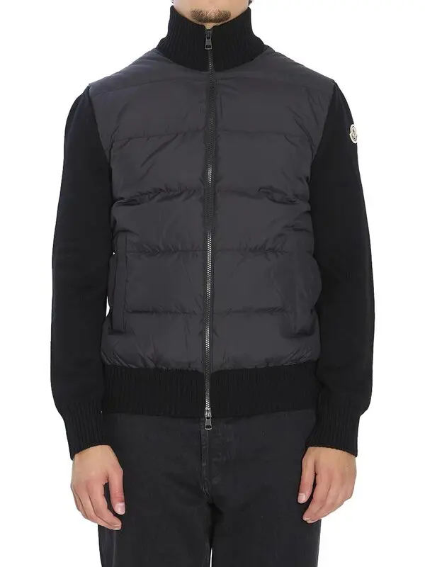 Moncler Matte Padded Cardigan - Black