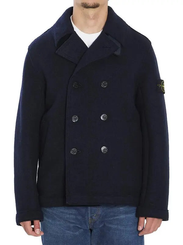 Stone Island Wool Peacoat - Blue