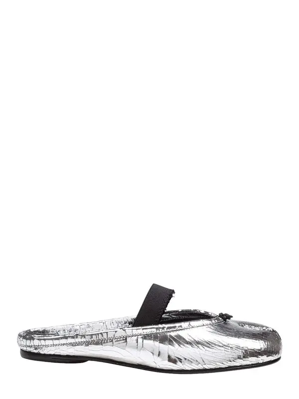 MAISON MARGIELA Leather Tabi Mule - Silver