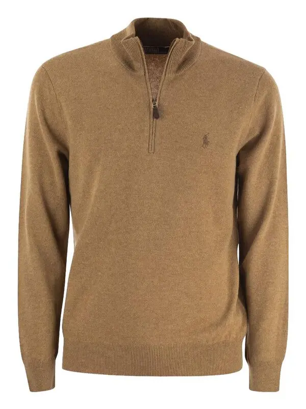 Polo Ralph Lauren Wool Quarter-zip Pullover - Brown