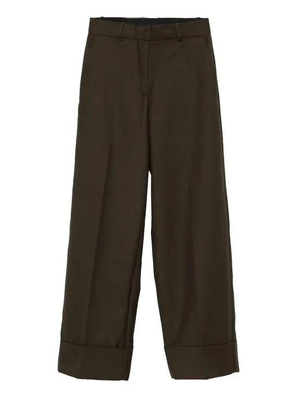 MALINA Straight Hem Trousers - Green