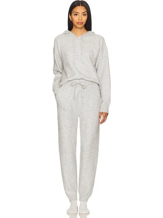 525 America Dahlia Hoodie Set - Light Heather Grey