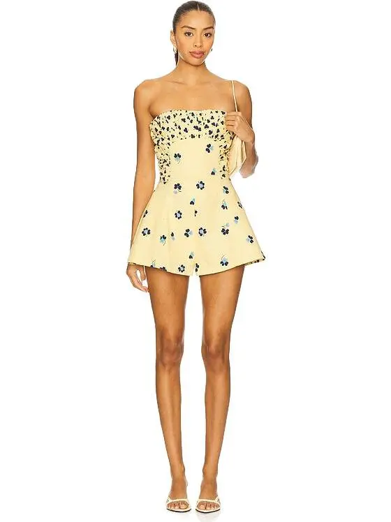 Free People X Rolland Romper - Mellow Yellow Combo