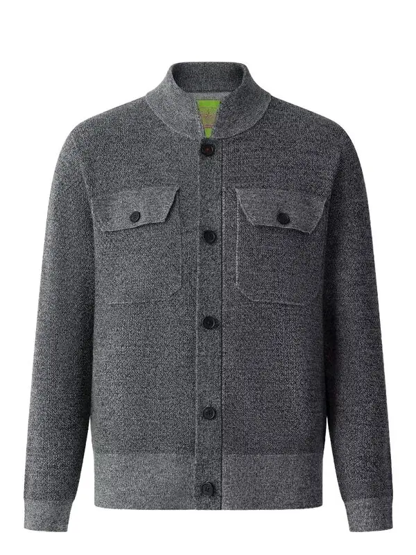 Shanghai Tang Wool Buttoned Cardigan - Grey
